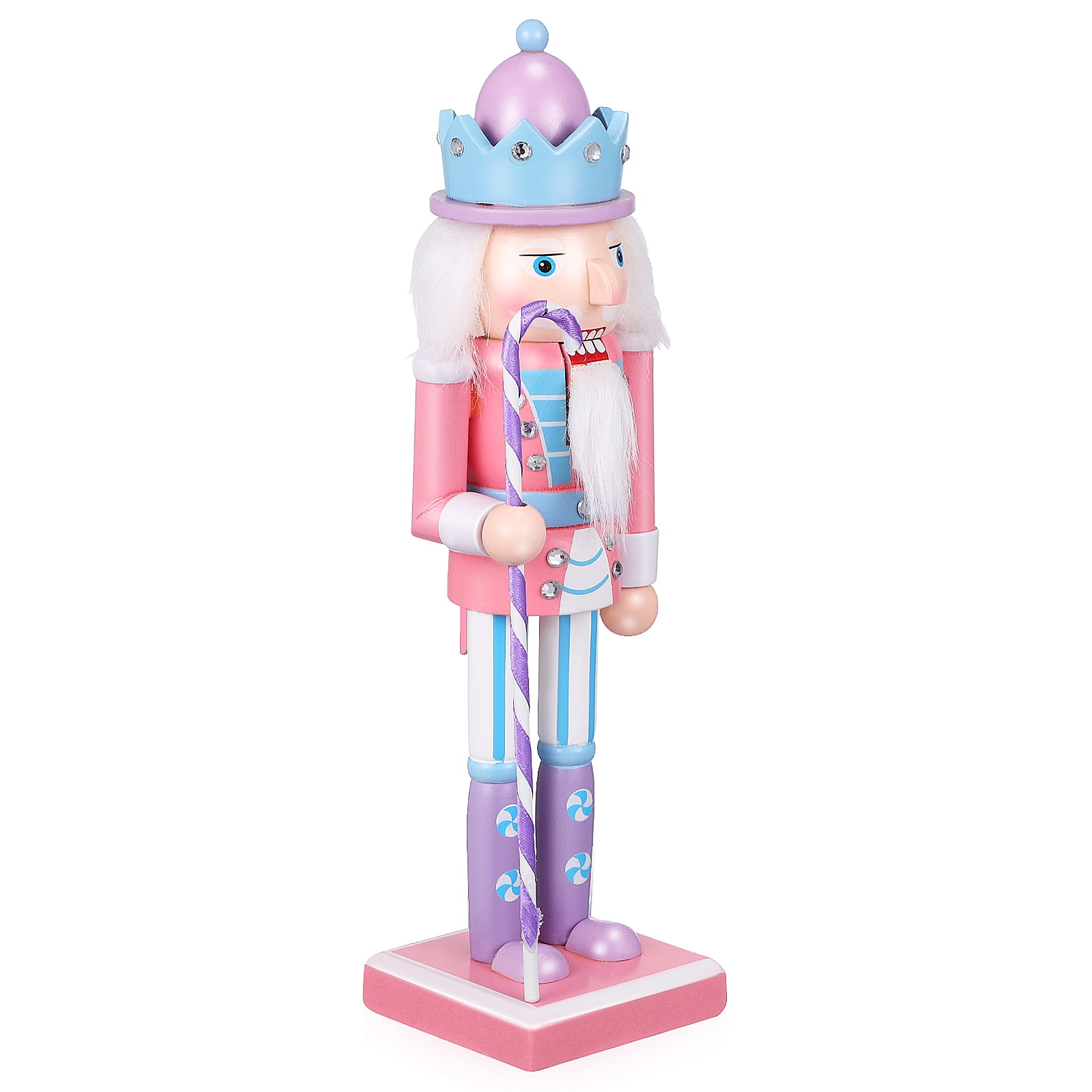 Pink 255cm Xmas Candy Christmas Tree Decorations Wooden Desktop Nutcracker Puppet Figure ...
