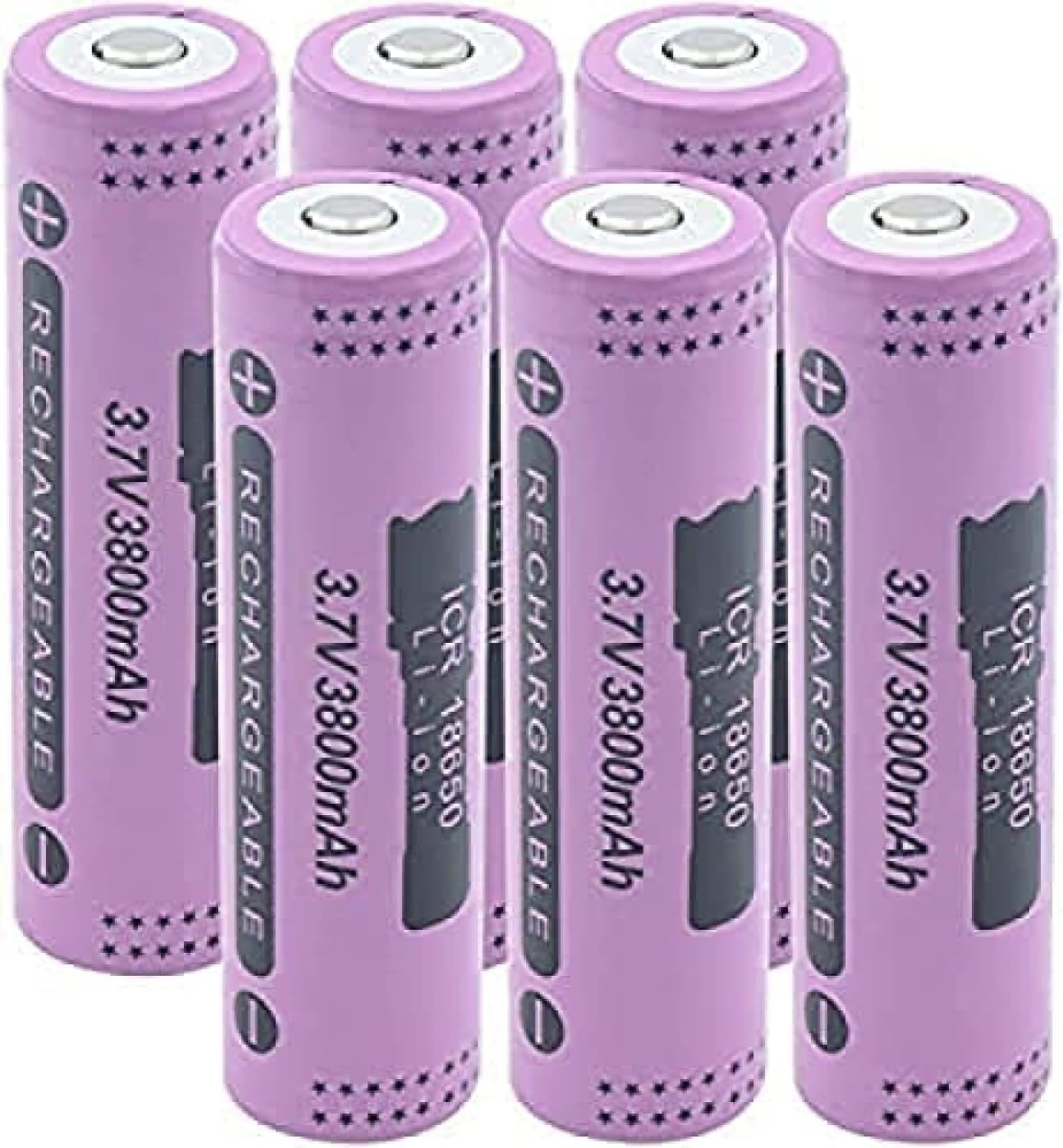 Pink 3.7V 3800Mah Button Top Batteries Li Ion Ba Cell For Pointer Power ...