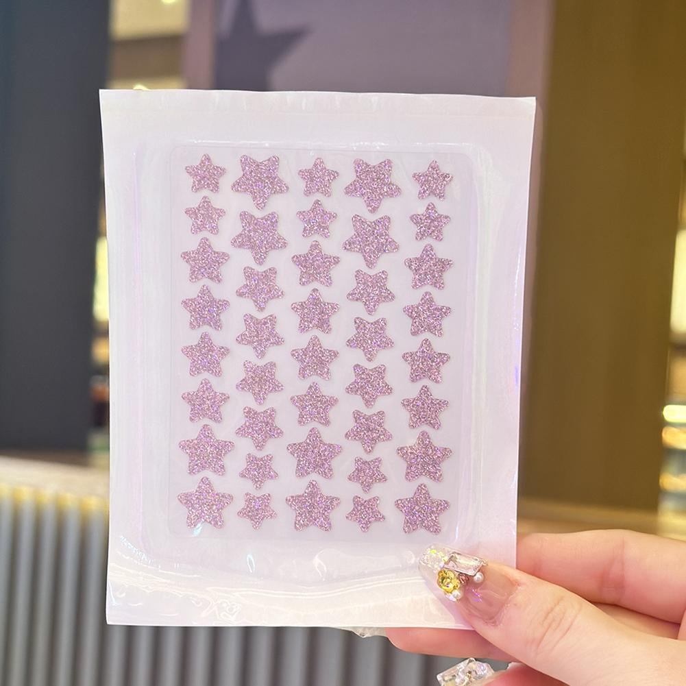 Pink 40 Pieces Of Cute Colorful Glitter Star Acne Stickers Isolation ...