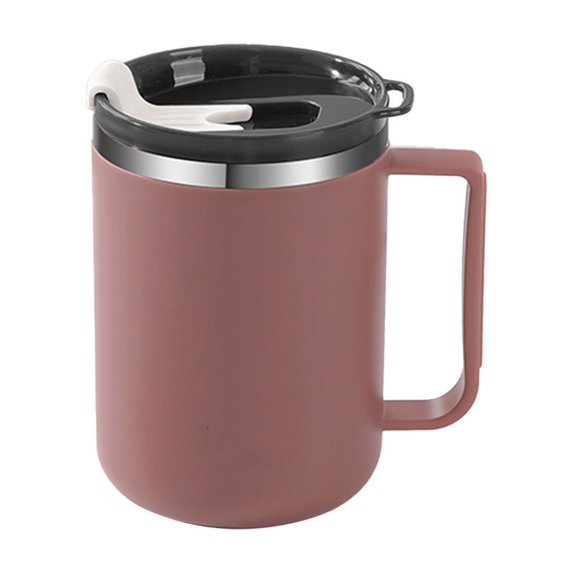 Pink 430Ml Stainless Steel Travel Mug With Lid, Double Wall Insulated ...