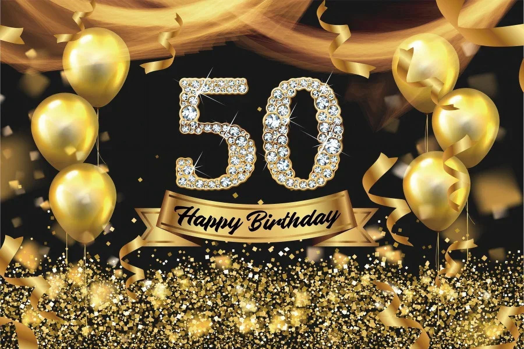 Pink 50th Backdrop For Woman Happy Birthday Party Lady Man Photography ...