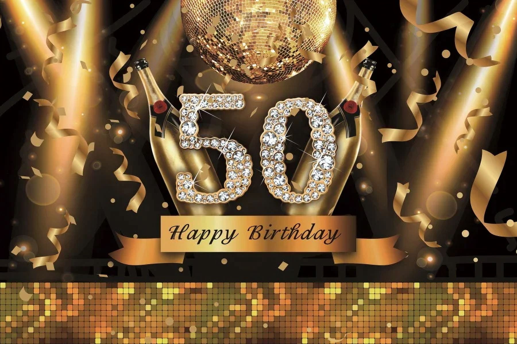 Pink 50th Backdrop For Woman Happy Birthday Party Lady Man Photography ...