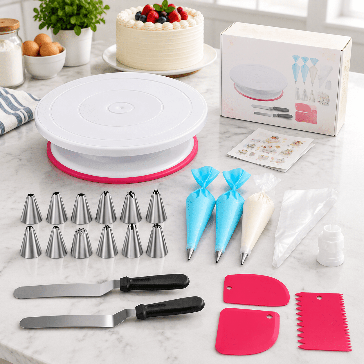 Pink 71 All-In-One Cake Decorating Kit Baking Supplies For Beginners ...