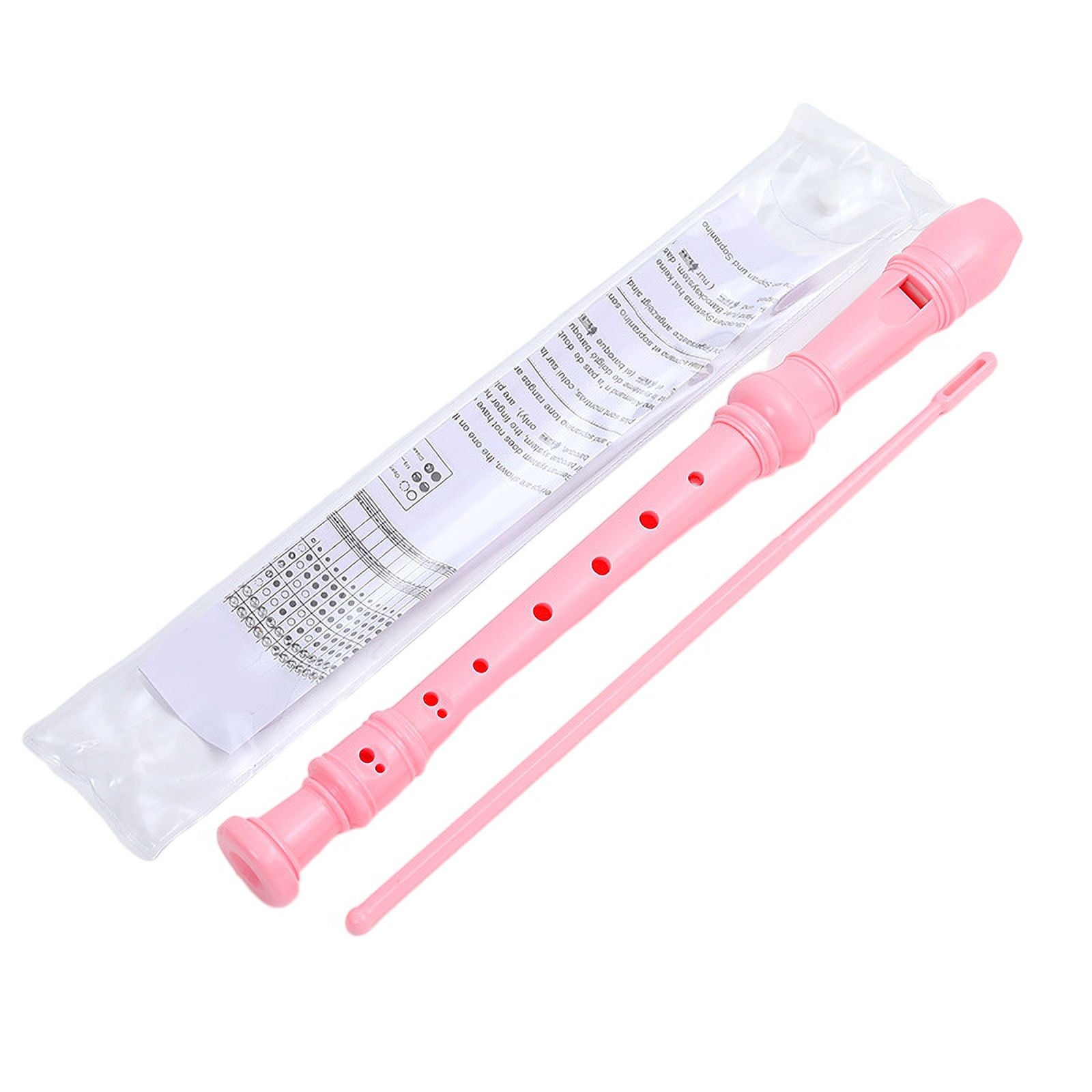 Pink-8 Holes Soprano Recorder with Cleaning Rod, German Style C Key ...