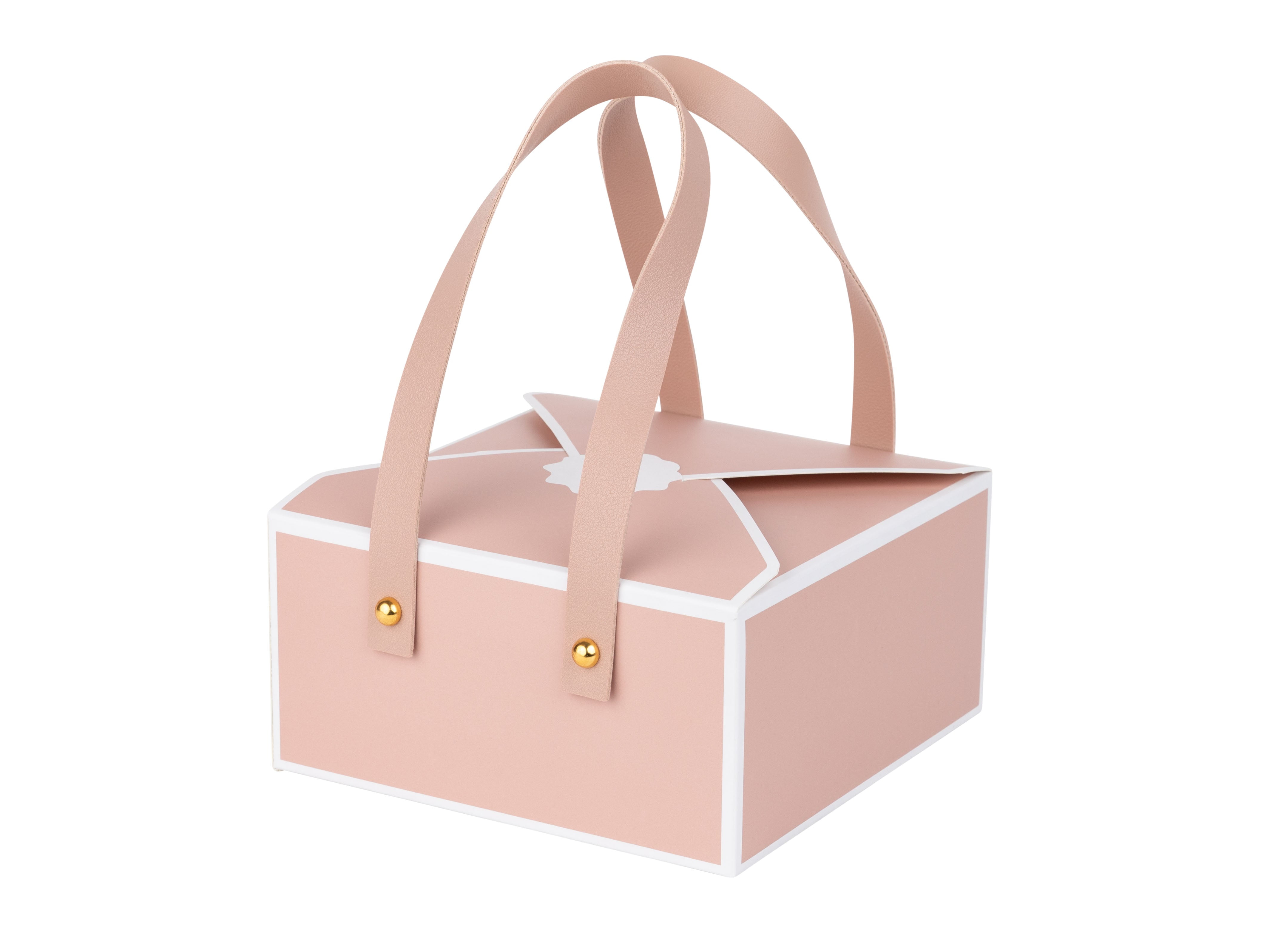Pink 8 Pack of Bakery Boxes Gift Boxes with Leather Handles 6x6x3 inch ...