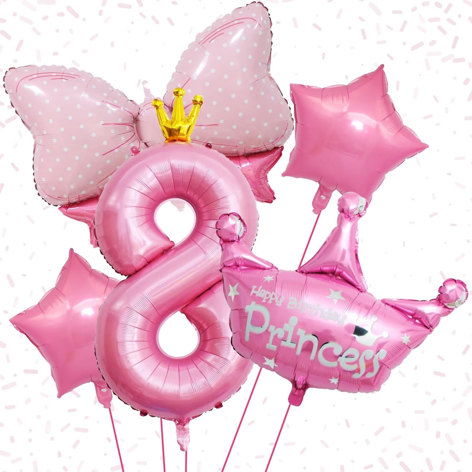 Pink 8th Birthday Decorations, Pink 8th NSD3 Birthday Balloon 40 Inch ...