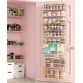 Pink 9-Tier Over-the-Door Pantry Organizer with Tiered Metal Shelves ...