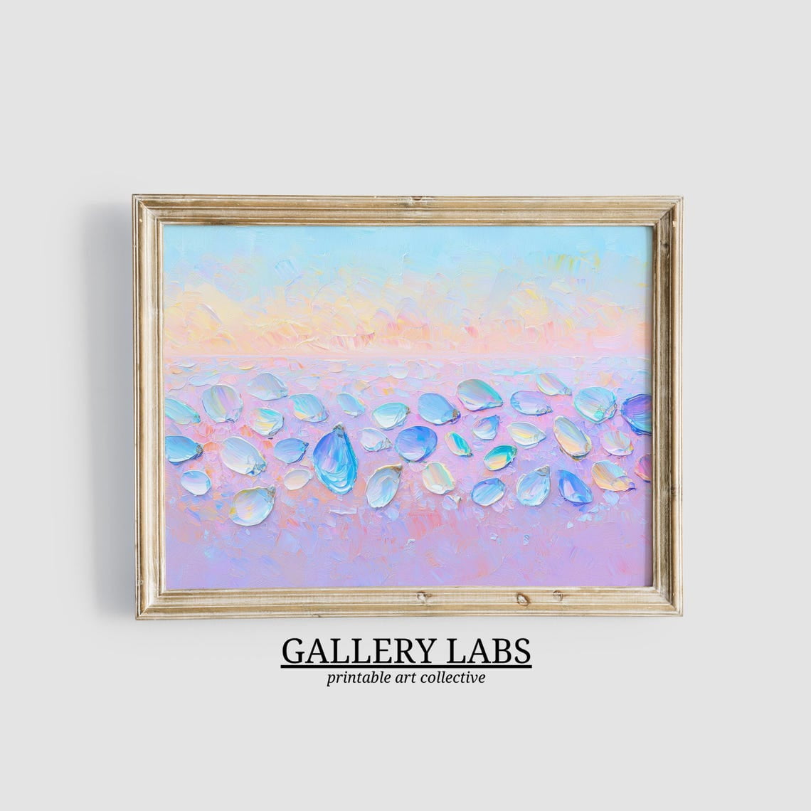 Pink Abstract Oyster Shell Painting • Trendy Beach Print • Preppy ...