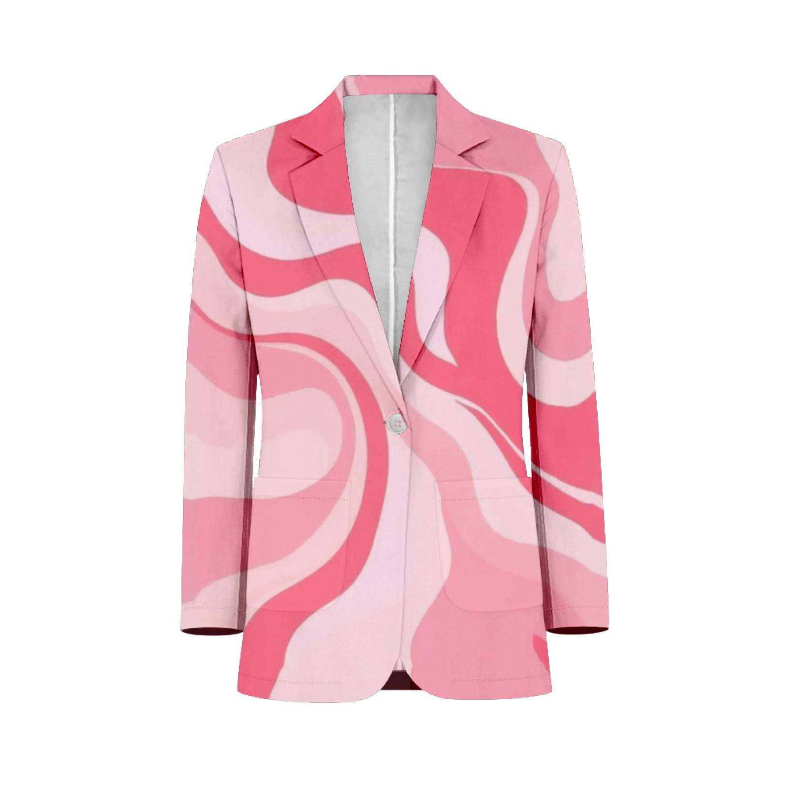 Pink Abstract Wavy Design Mens Suits Shawl Collar Slim Fit Suit Mens ...
