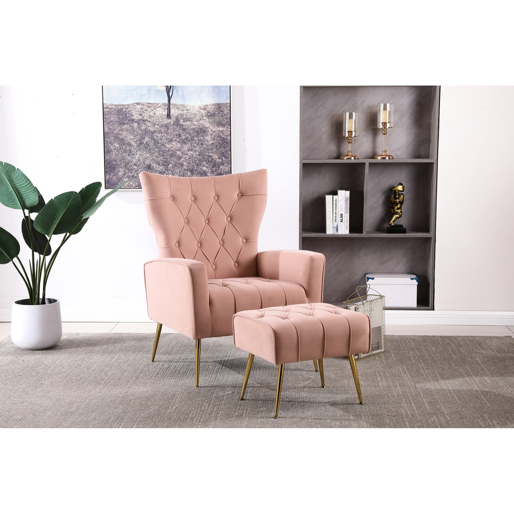 Pink Accent Chair - Sinuous Springs for Comfort - Living Room ...