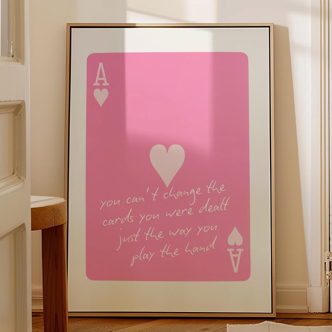 Pink Ace Card Wall Art Prints Girly Wall Decor College Dorm Apartment ...