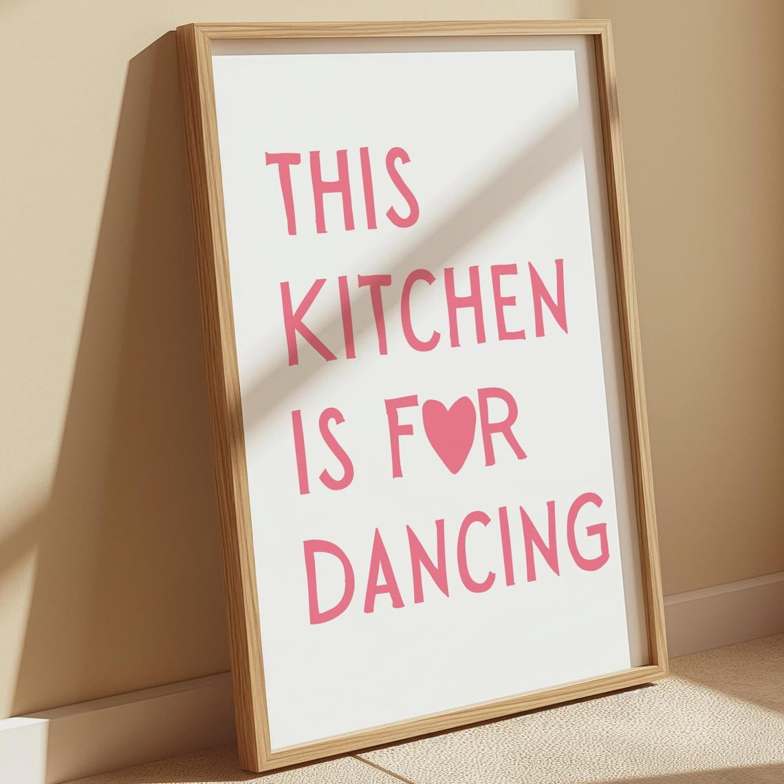 Pink Aesthetic Kitchen Decor Cute Dance Art Kitchen Wall Art Minimalist ...