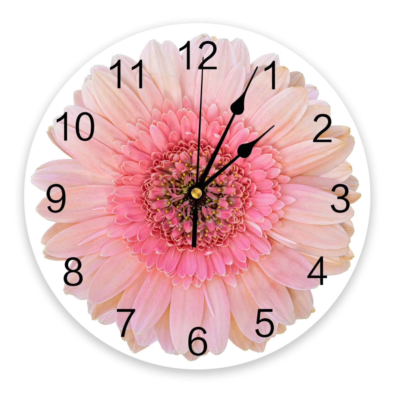 Pink African Chrysanthemum Wall Clock Large Modern Kitchen Dinning ...