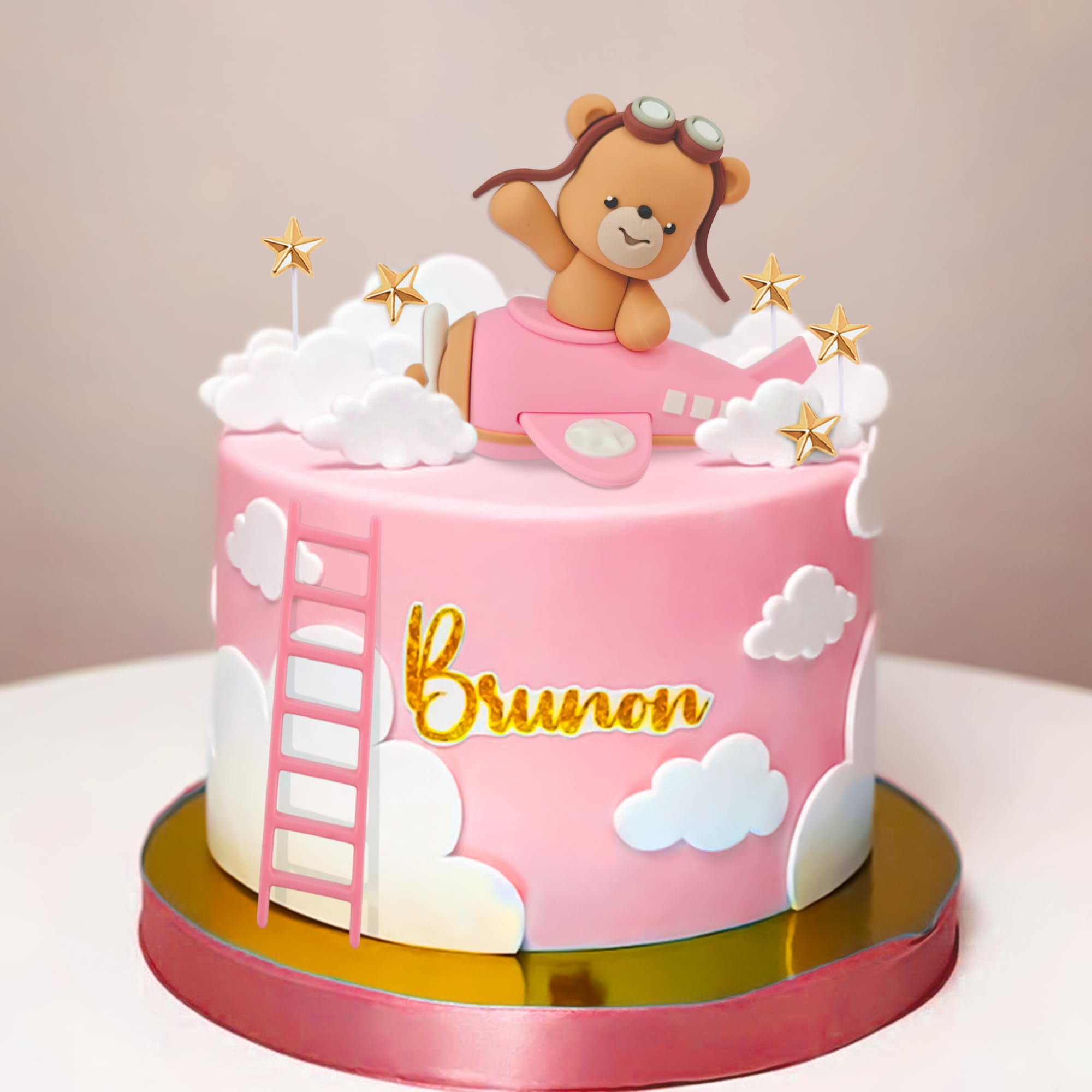 Pink Airplane Cake Topper Airplane Cake BSL1 Decorations Plane Cake ...