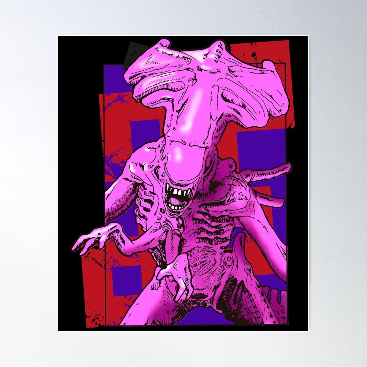 Pink Alien Queen Achoprop Logo Poster Wall Art, Modern Wall Decor For ...