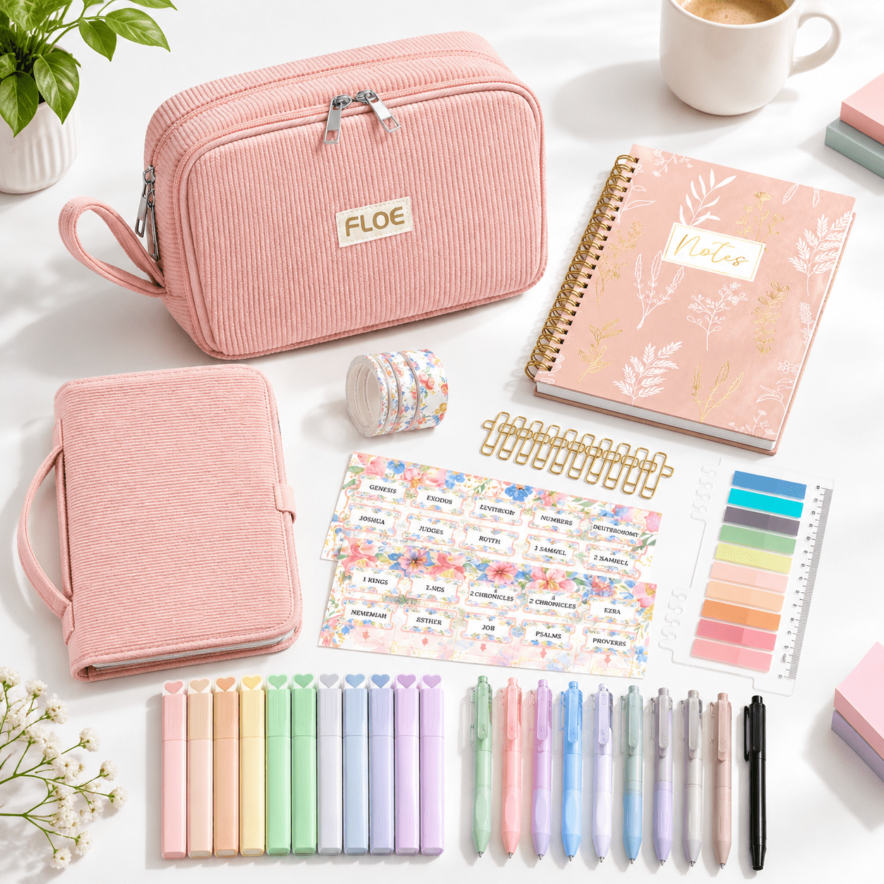 Pink All-In-One Journaling Study Kit With Cover Case For Women ...
