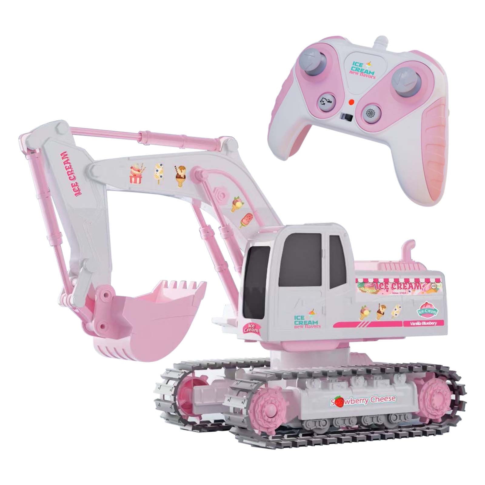 Pink Alloy Excavator Toy – Remote Control Construction Vehicle for Kids ...