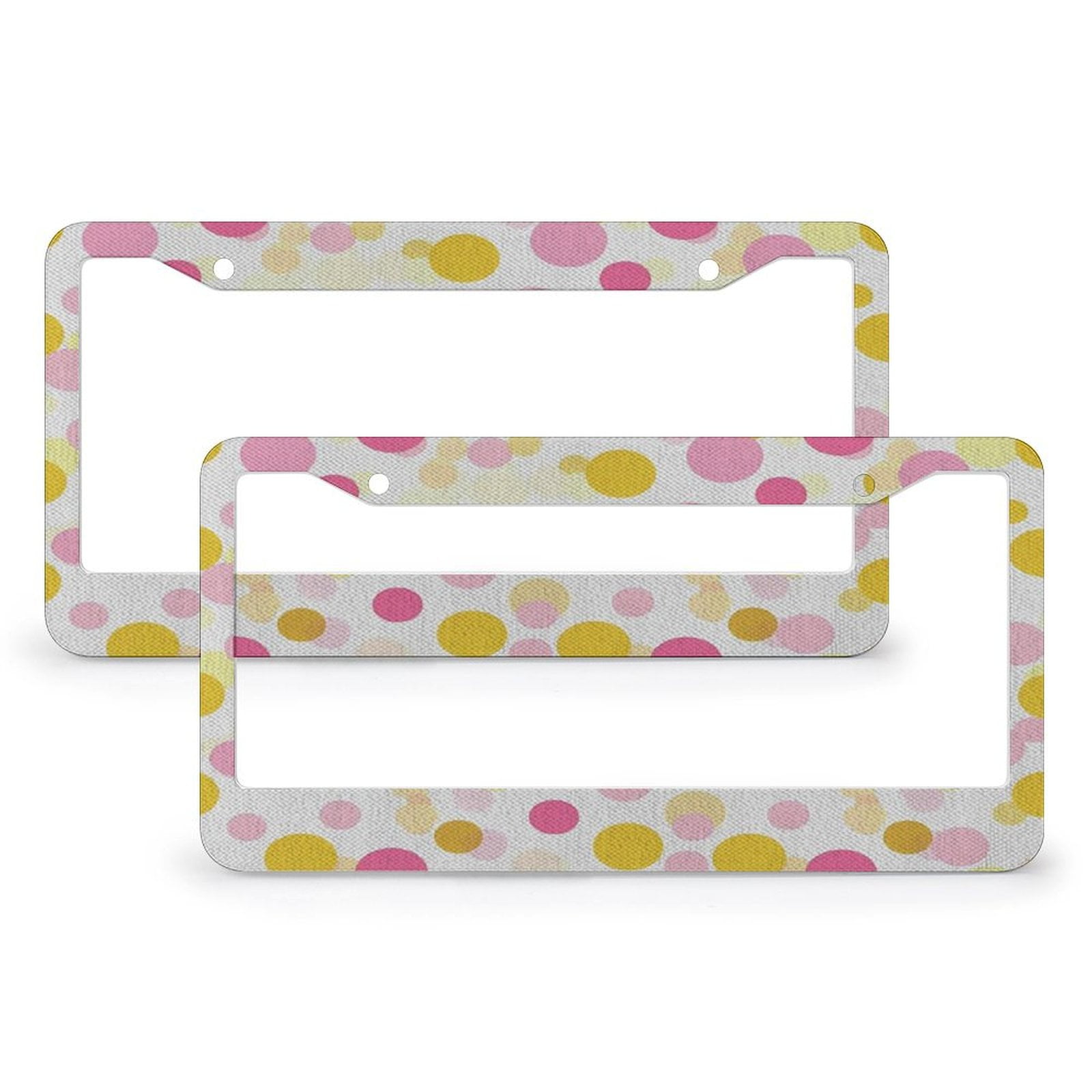 Pink And Golden Confetti Art Gradient Abstract License Plate Frame ...