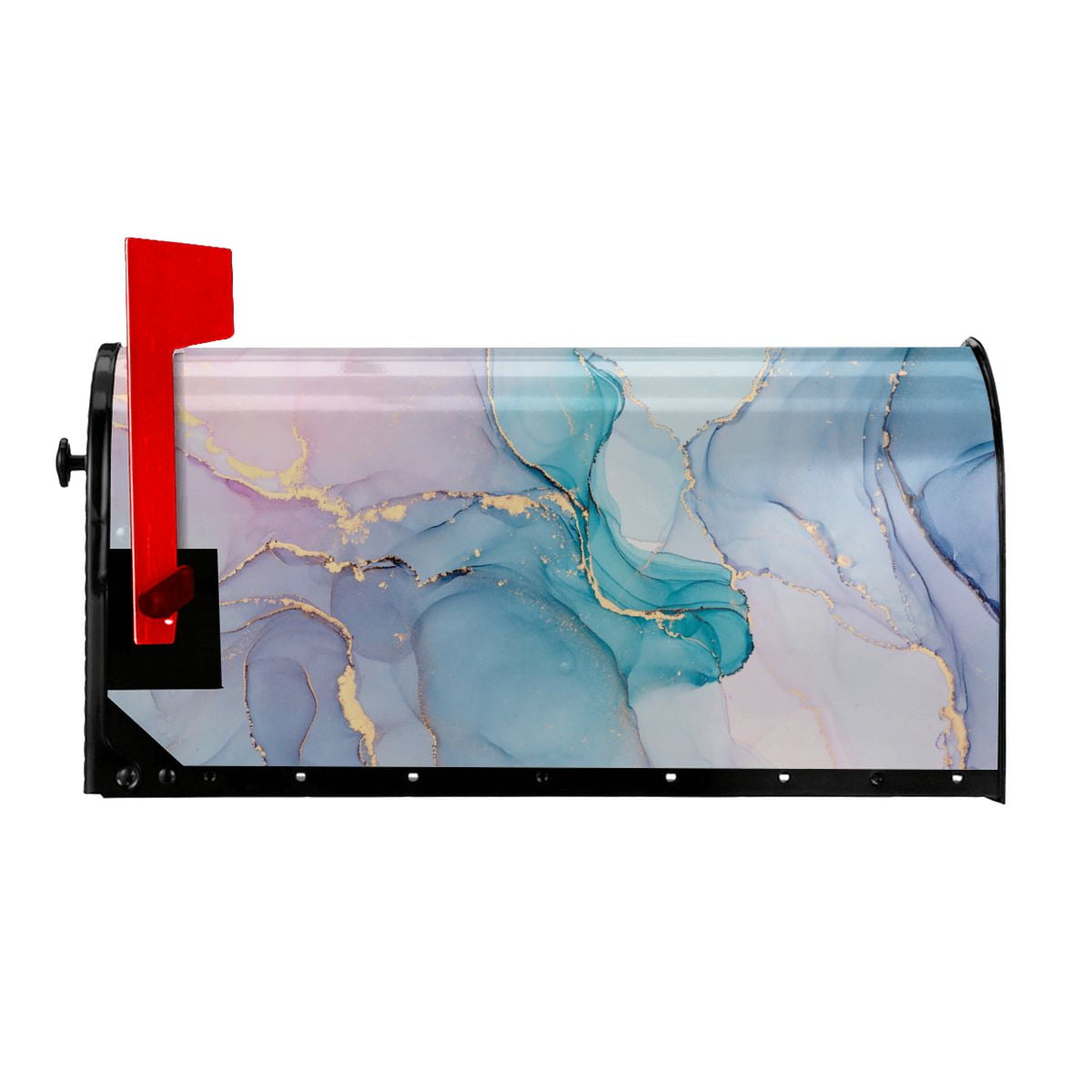 Pink And Green Marble Texture Magnetic Mailbox Cover Post Box Covers ...