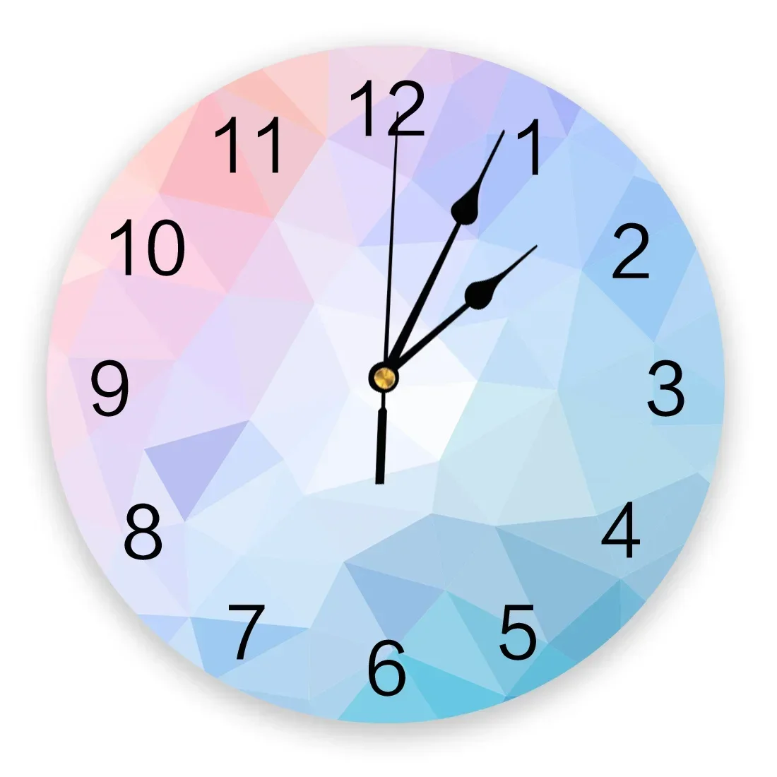 Pink And Grey Gradient Cubes Fashion Wall Clock Living Room Bedroom Hanging Table Silent ...