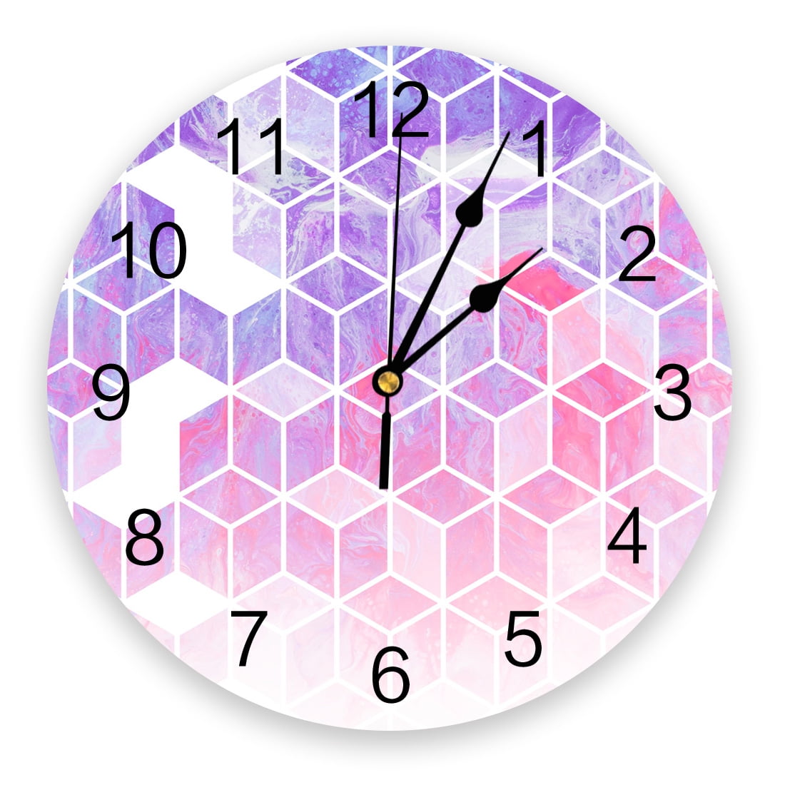 Pink And Grey Gradient s Printed PVC Wall Clock Modern Design Home r ...