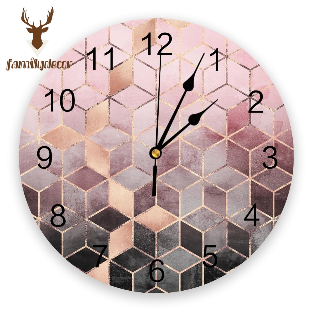 Pink And Grey Gradient s Printed PVC Wall Clock Modern Design Home r ...