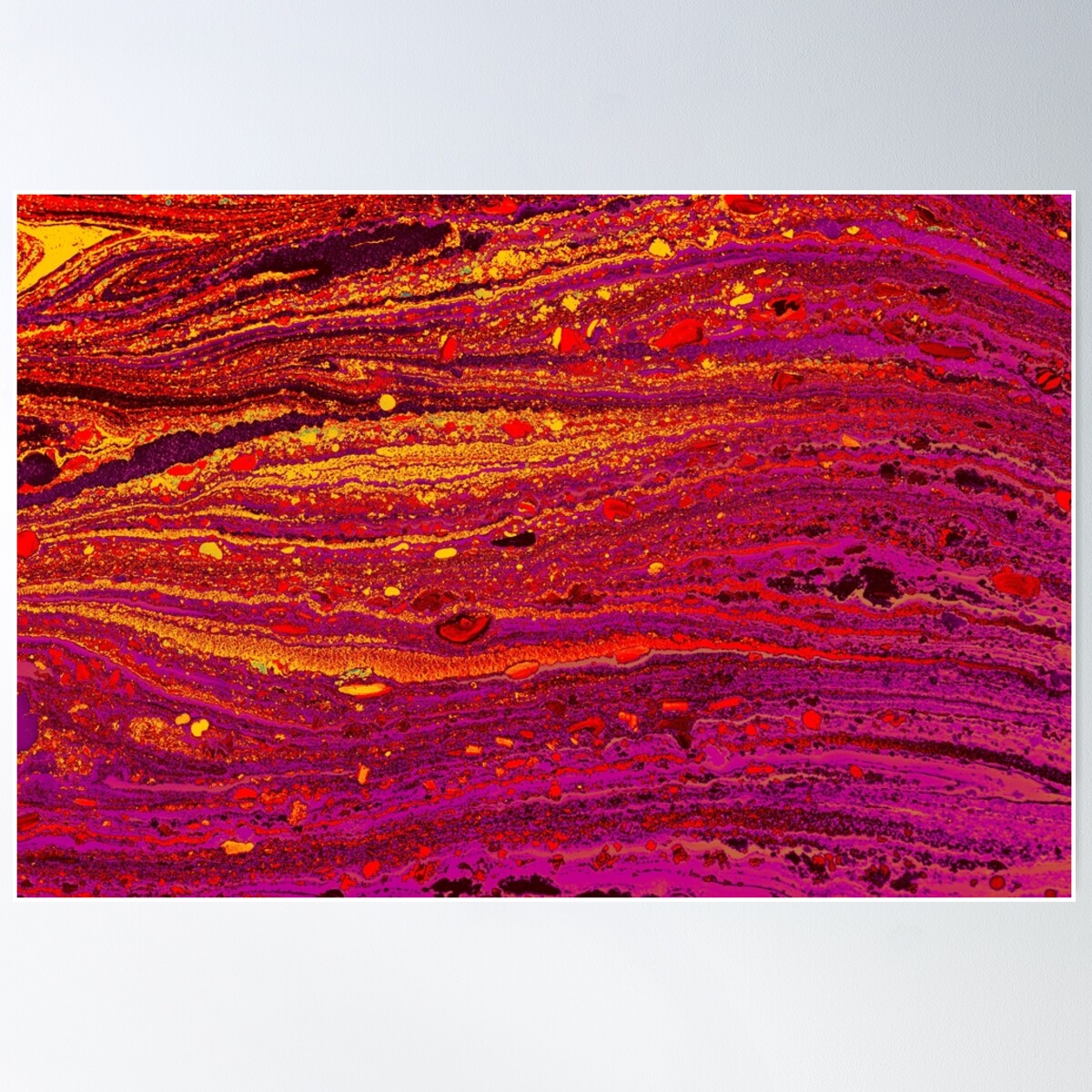 Pink And Orange Abstract Poster Wall Art, Modern Wall Decor For Living ...