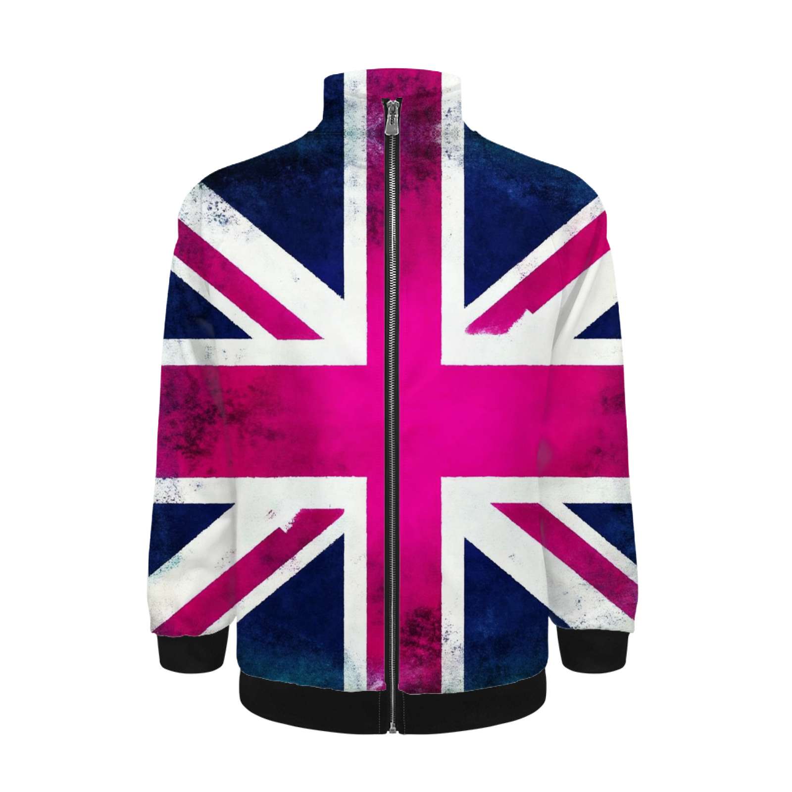 Pink And Purple Union Jack Flag Jacket Men's Street Cool Long Sleeves ...