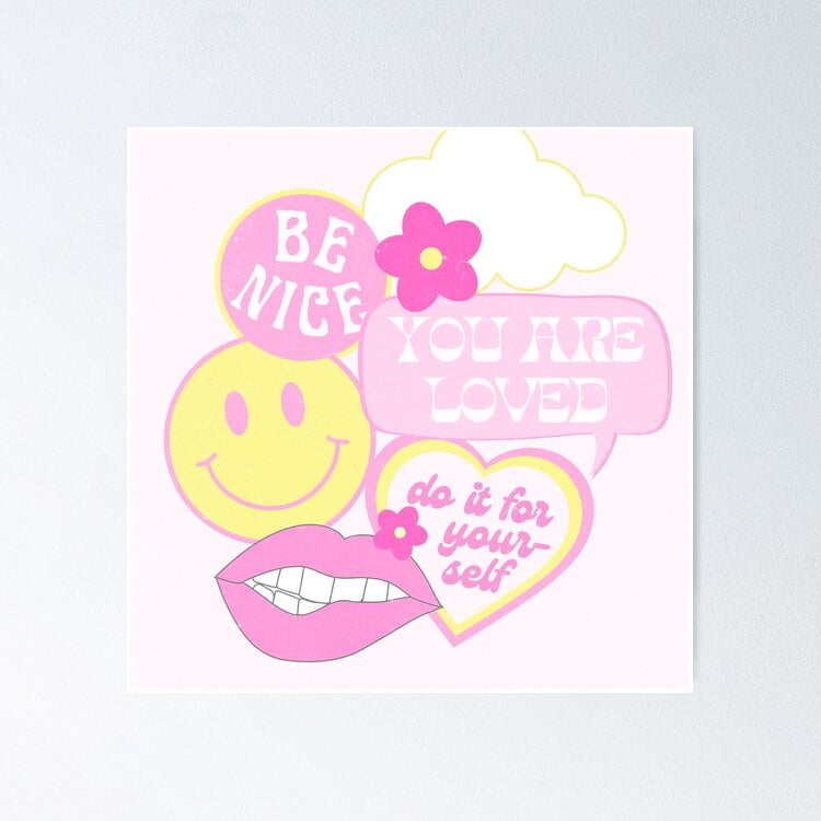 Pink And Yellow Collage Poster- Unframed Poster | Wall Art | Perfect ...