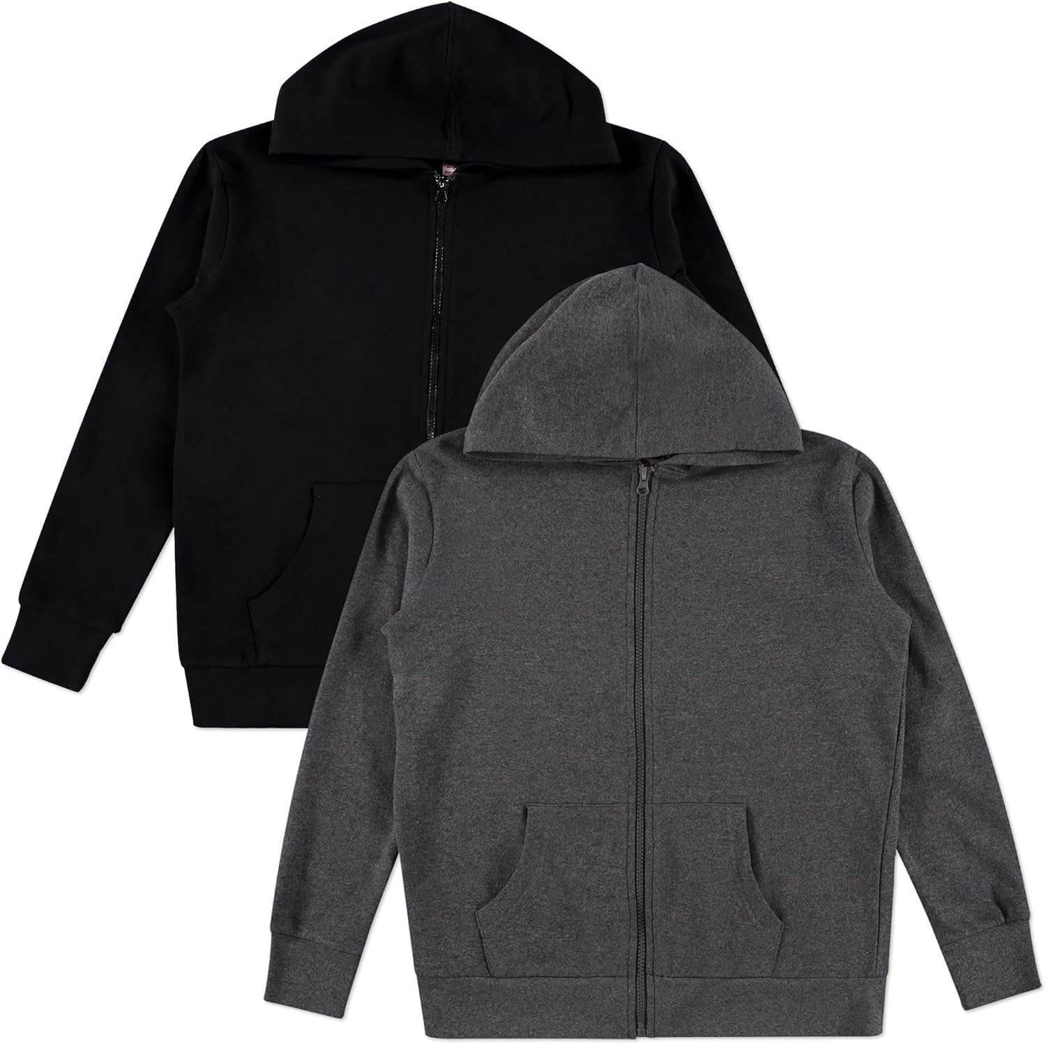 Pink Angel 2-Pack Girls Zip Up Hoodie, Kids Full Zipper Hooded Fashion ...