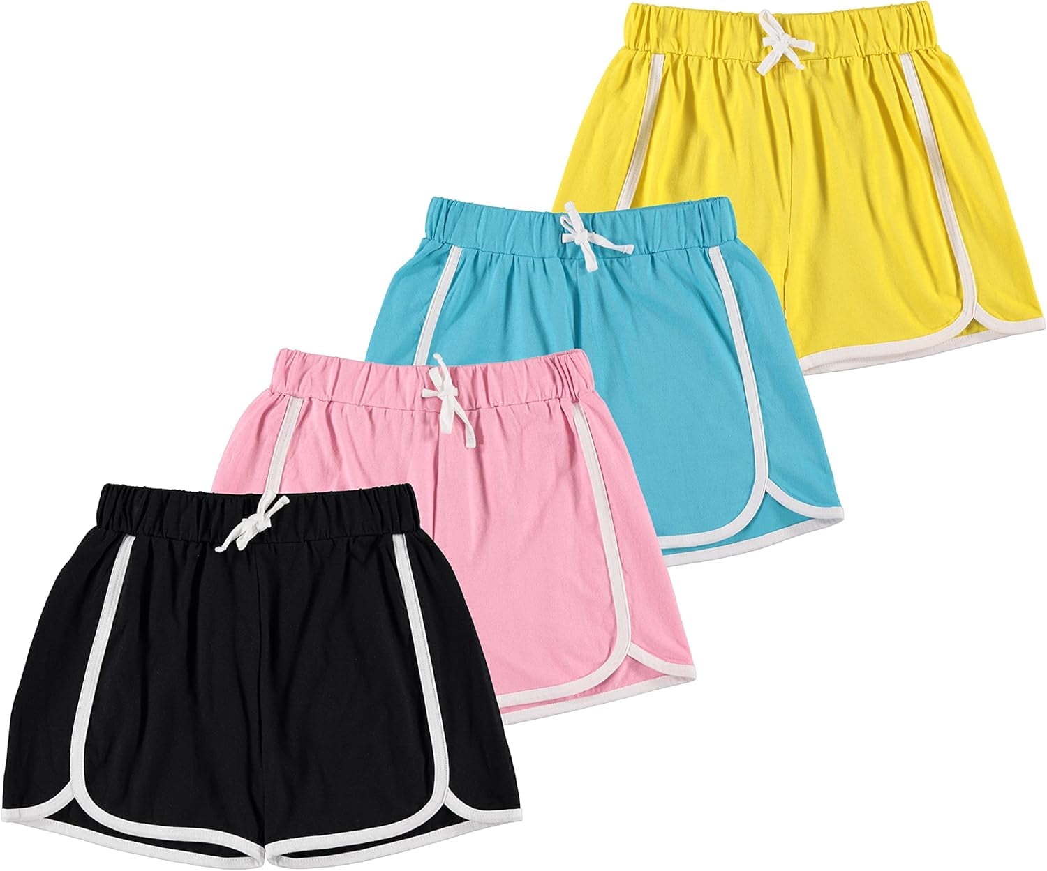 Pink Angel 4-Pack Dolphin Shorts for Girls – Soft Cotton Active Shorts ...