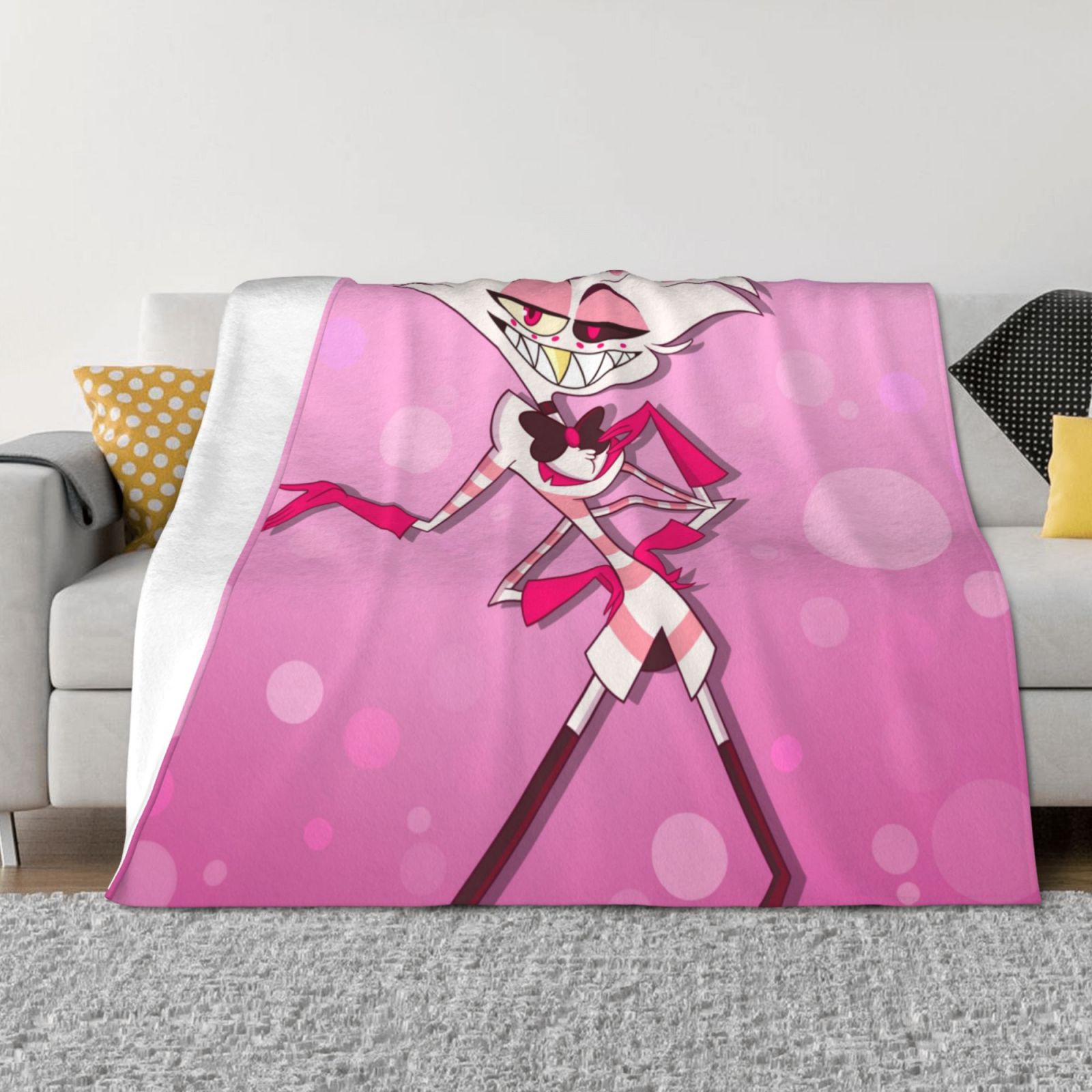 Pink Angel Dust Hazbin Hotel Flannel Blanket Cozy Ultra-Soft Micro ...