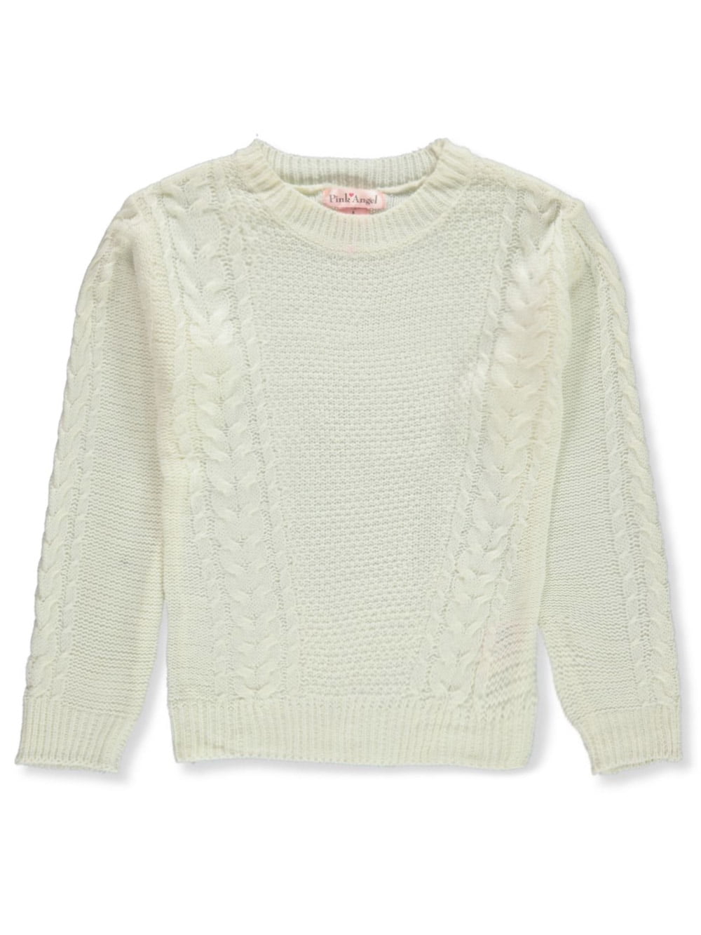Pink Angel Girls' Cable Knit Sweater - ivory, 16 (Big Girls) - Walmart.com