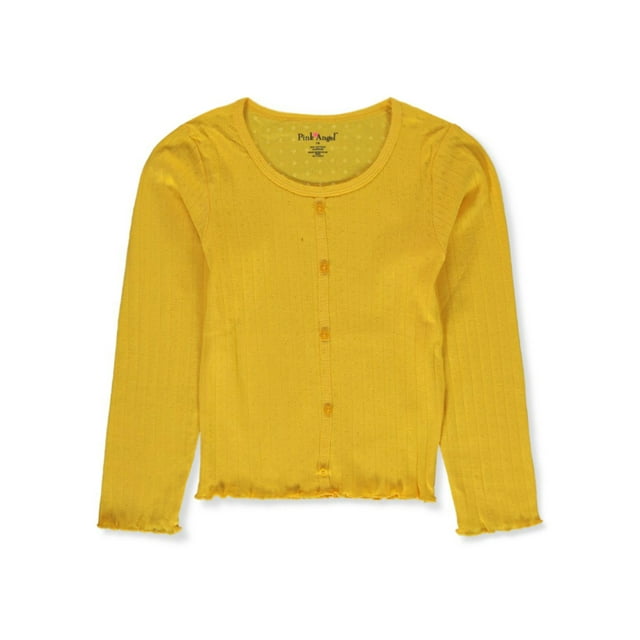 Pink Angel Girls' L/S Pointelle Top - mustard, 4 (Little Girls ...