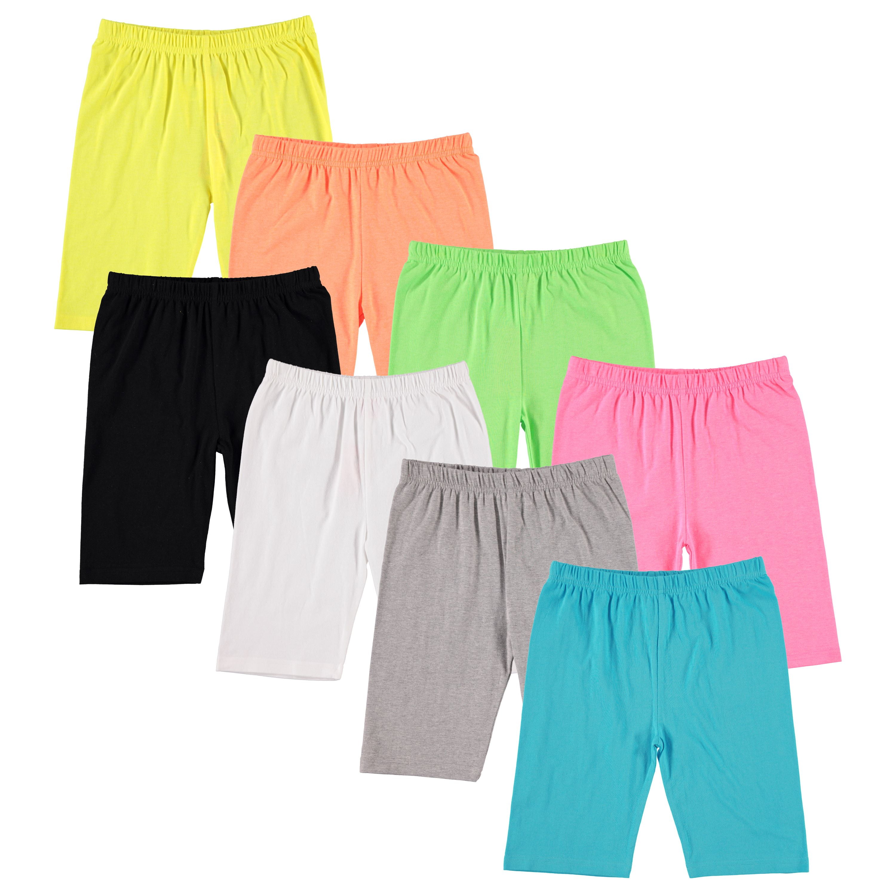 Pink Angel Little Girls Active Bike Shorts - 8 Pack Cotton Spandex ...
