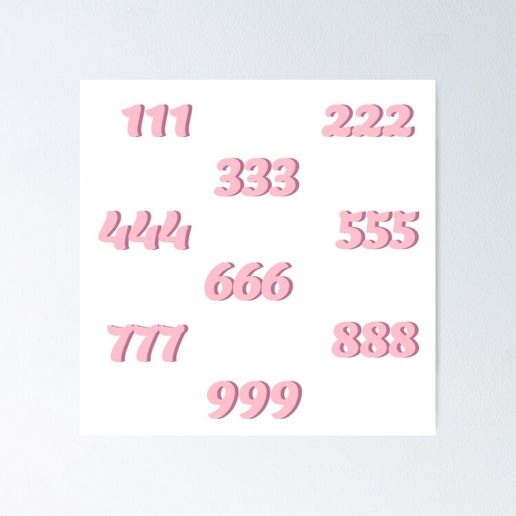 Pink Angel Numbers Pack Poster- Unframed Poster | Wall Art | Perfect ...