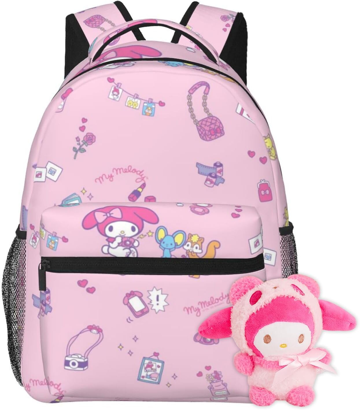 Pink Anime Backpack My Melody Bunny And Friend Backpack Casual Daypack ...