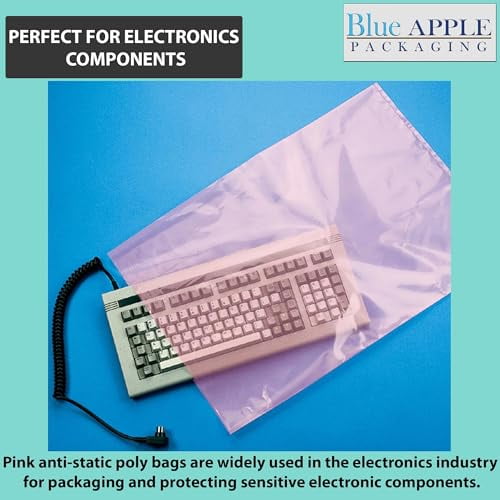 Pink Anti-Static Plastic Flat Bags - 24 x 36 & (50 Bags) 4 Mil Heavy ...