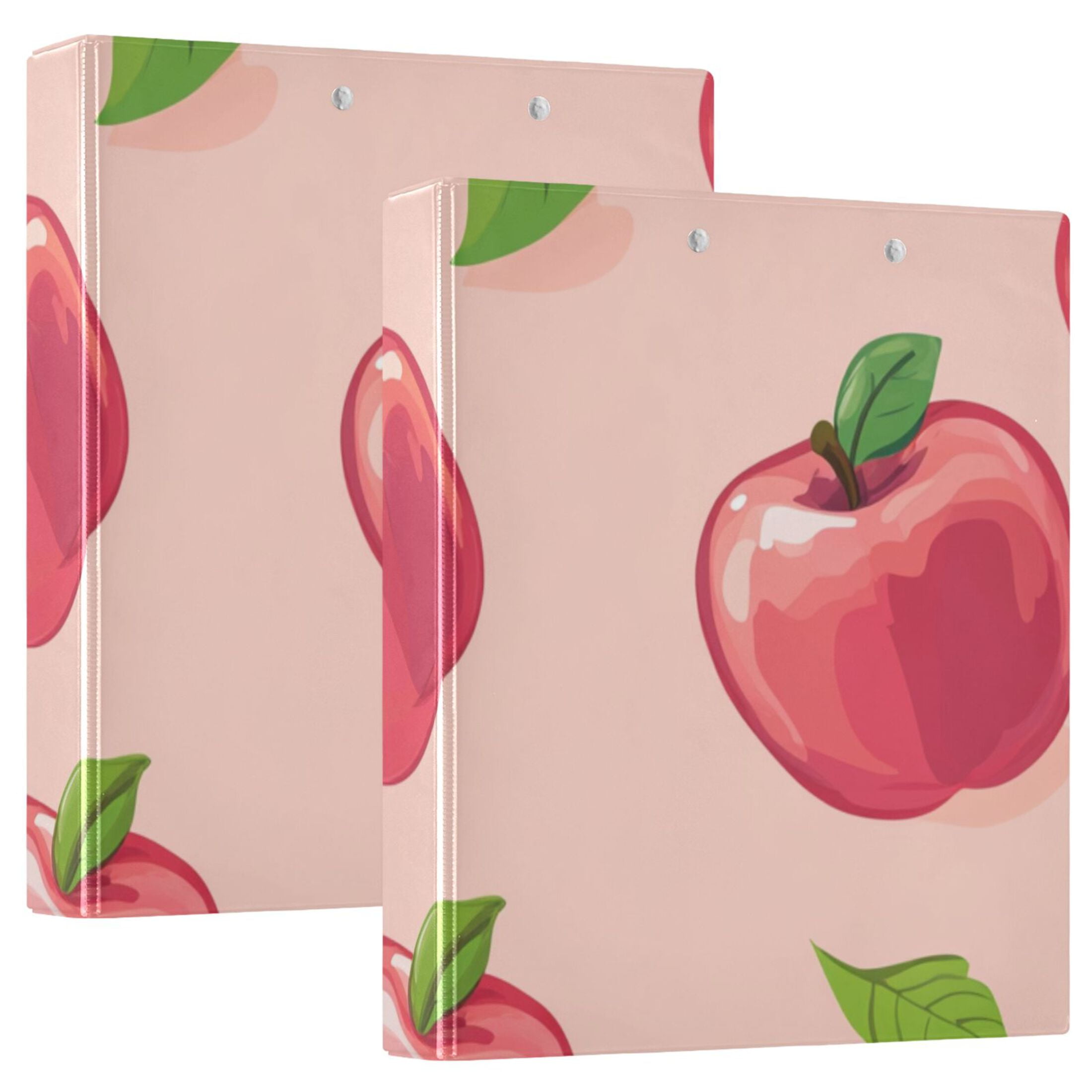 Pink Apples 3 Ring Binders 1.5 inch Hardcover File Folders with ...