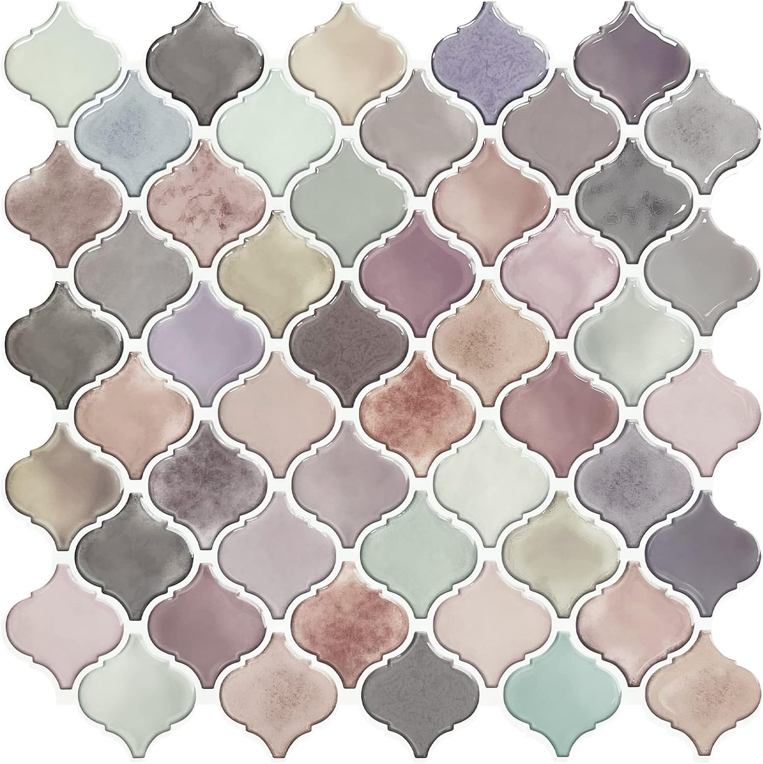 Pink Arabesque Peel and Stick Tile, 12X12 Self-Adhesive Kitchen ...