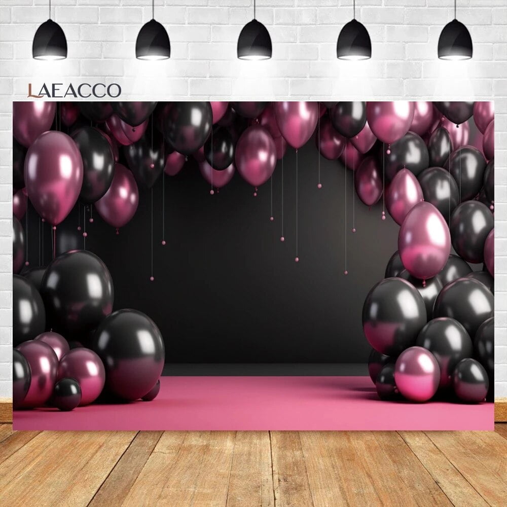 Pink Arch Balloons Floral Girl First Birthday Party Photography ...