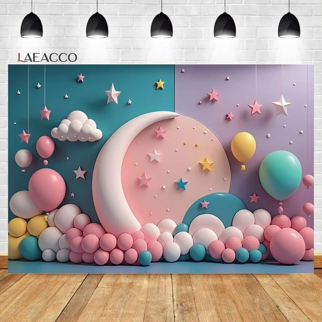 Pink Arch Balloons Floral Girl First Birthday Party Photography ...