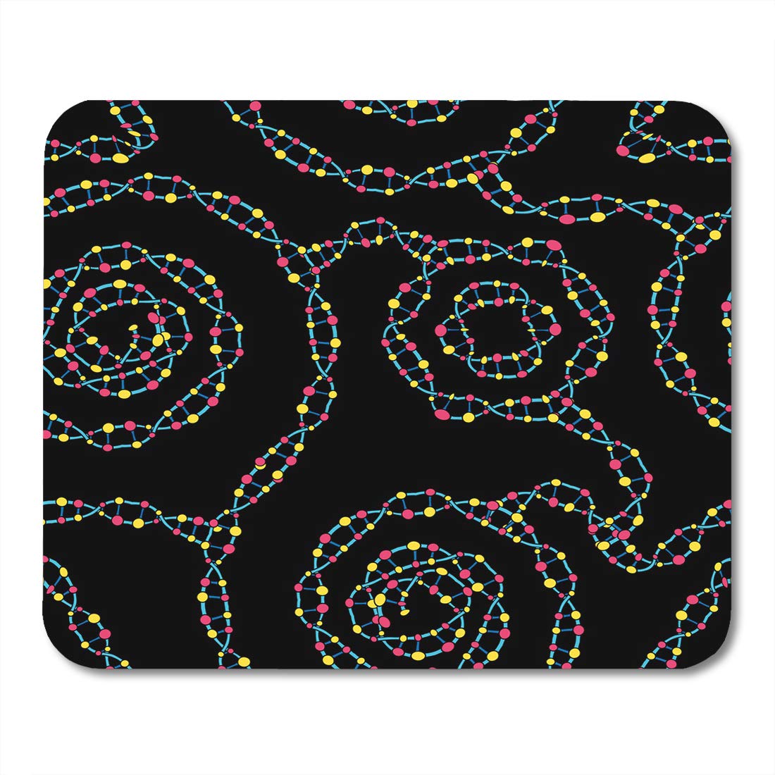 Pink Atom Black 60S Science with Colourful DNA Molecules Pattern Design ...