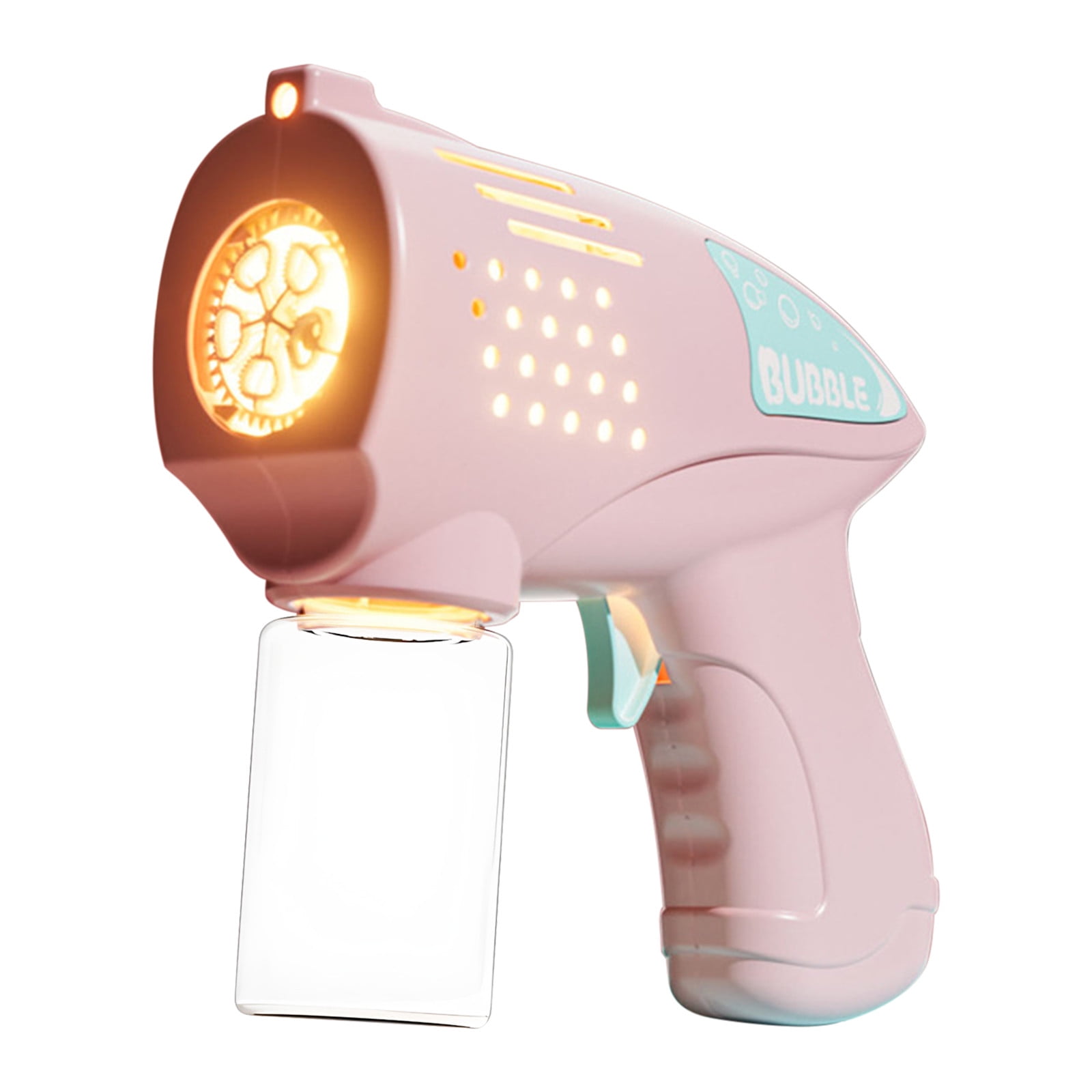 Pink Automatic Bubble Gun With Lights For Kids Outdoor Water Toy With ...