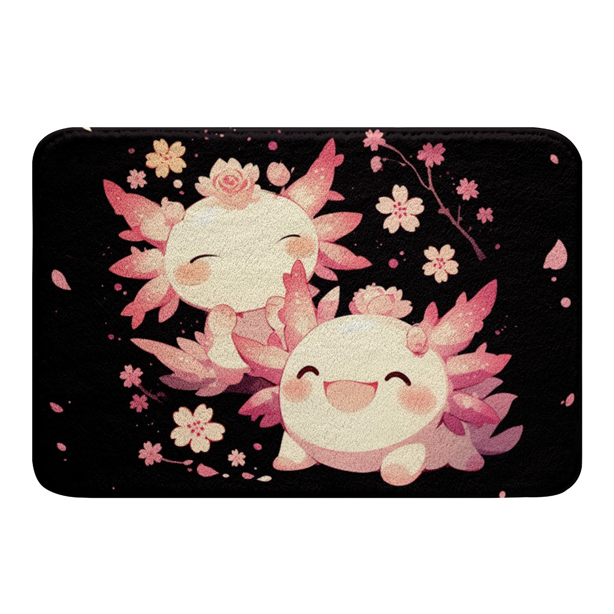 Girls Pink Axolotl 16"X 24" Bath Mat Kawaii Axolotl Themed Bathroom Rug ...