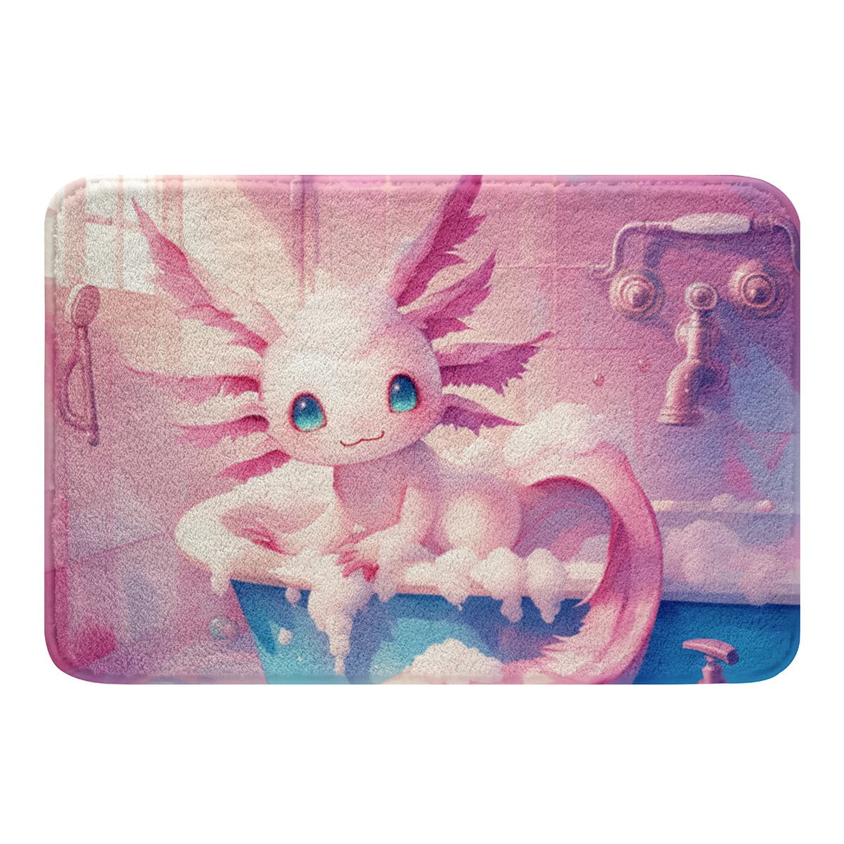 Pink Axolotl Girls Doormats Floor Mats,Kawaii Animals Cute Bathroom ...