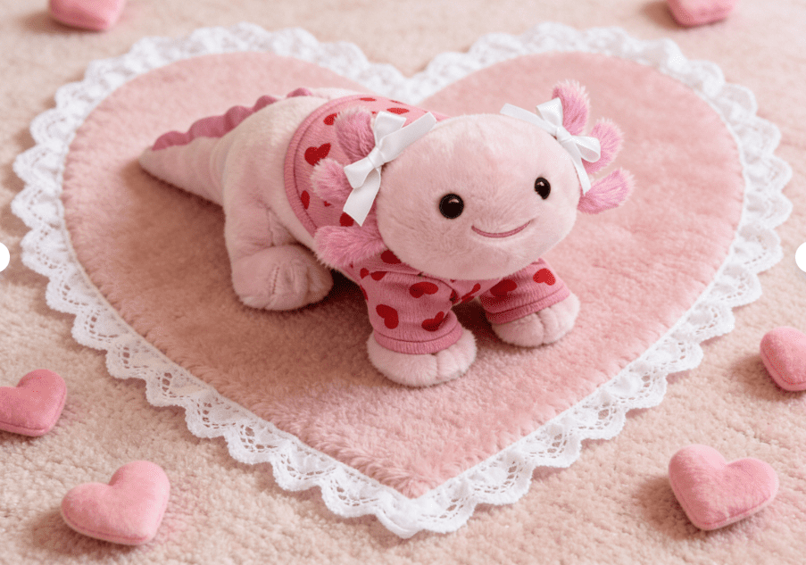 Pink Axolotl Stuffed Animal Plush with Strawberry Scent，Pink Axolotl ...