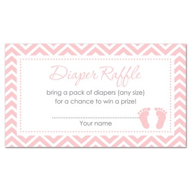 Big Dot of Happiness Pink Winter Wonderland - Diaper Shaped Raffle ...