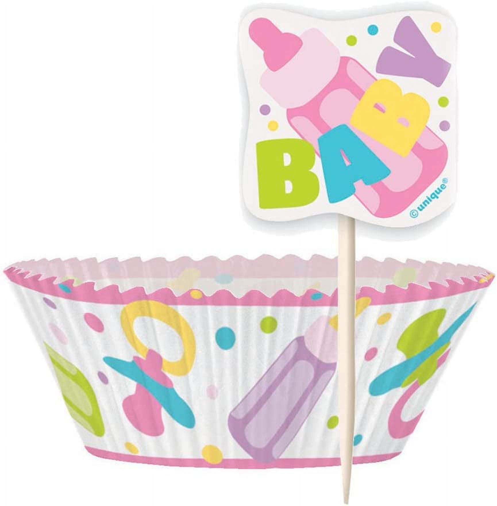 Pink Baby Shower Cupcake Kit for 24 (48pc) - Walmart.com
