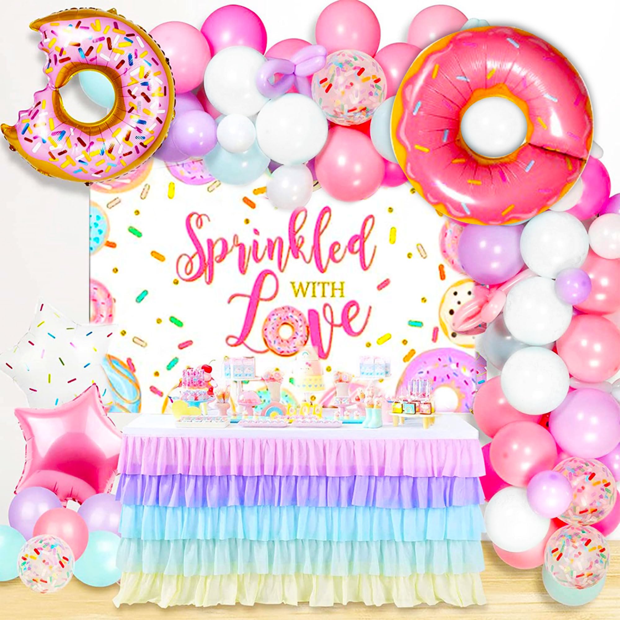 Pink Baby Sprinkle AJH3 Decorations Girl Sprinkled With Love Banner ...